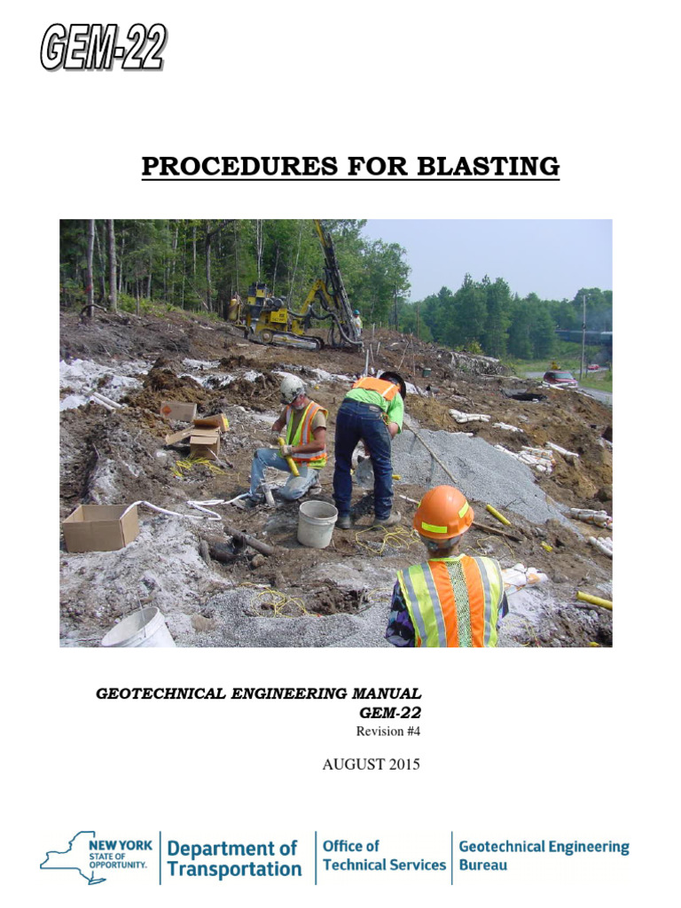 Blasting Procedures for NYSDOT ROW | PDF | Explosion | Chemistry