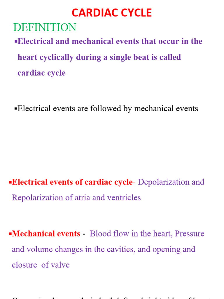 Cardiac Cycle: Electrical and Mechanical Events That Occur in The ...