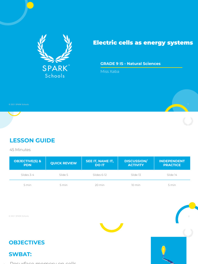 Electric Cells As Energy Systems: GRADE 9 IS - Natural Sciences | PDF ...