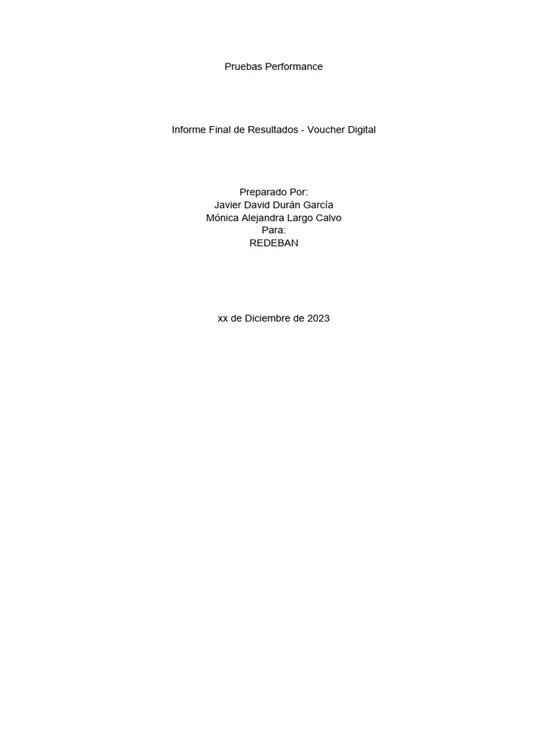 Informe de Pruebas de Performance 2023 | PDF | Microprocesador ...