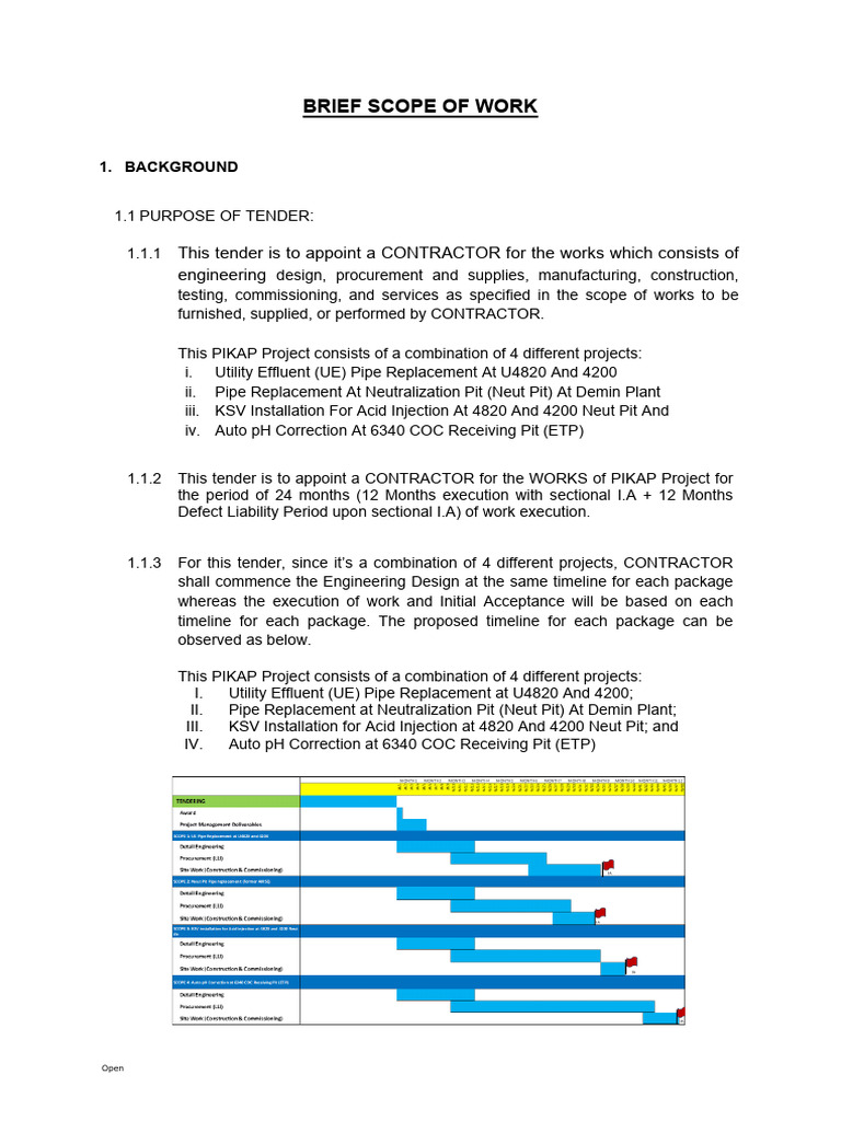 Brief Scope of Work (PIKAP Project) | PDF | Valve | Pipe (Fluid Conveyance)