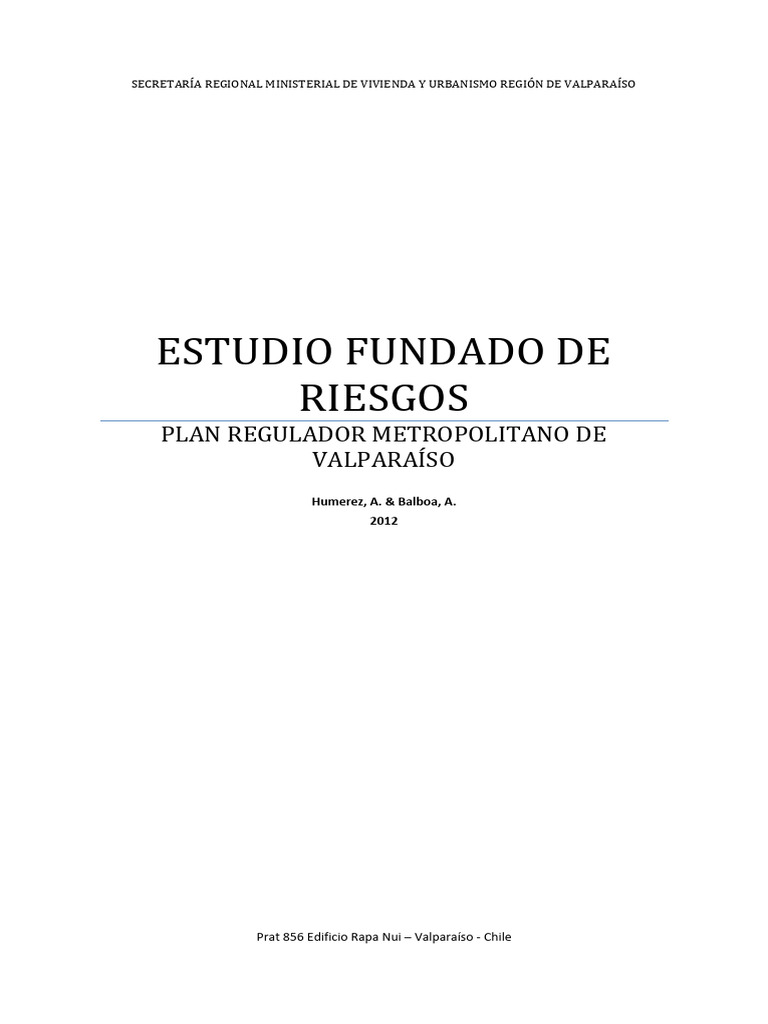 Estudio Fundado de Riesgos - Premval - Seremi Minvu | PDF | Zona ...