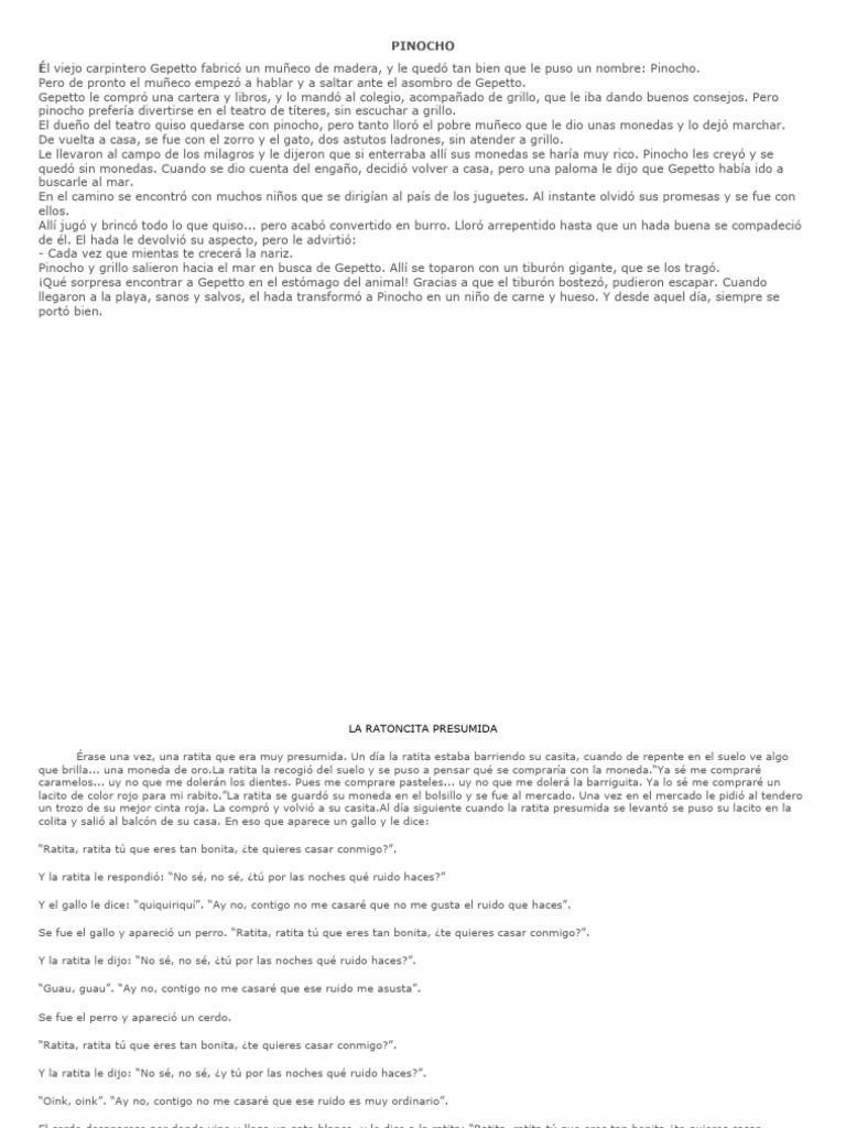 Pinocho Pdf