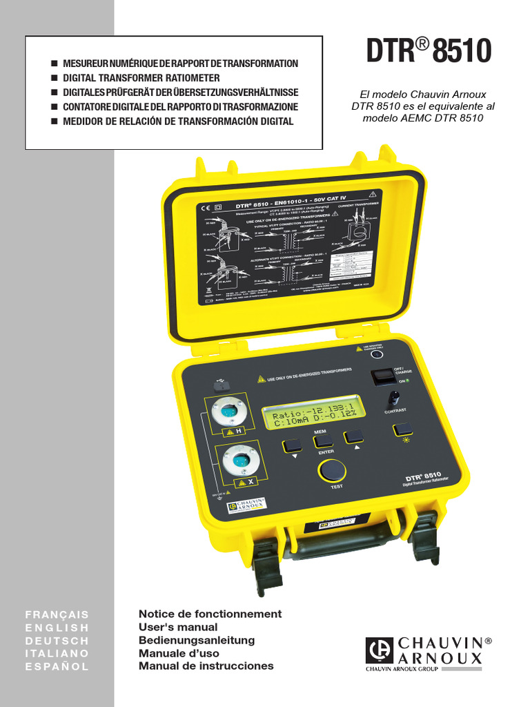Manual DTR Aemc 8510 | PDF | Filtro electronico | Transformador