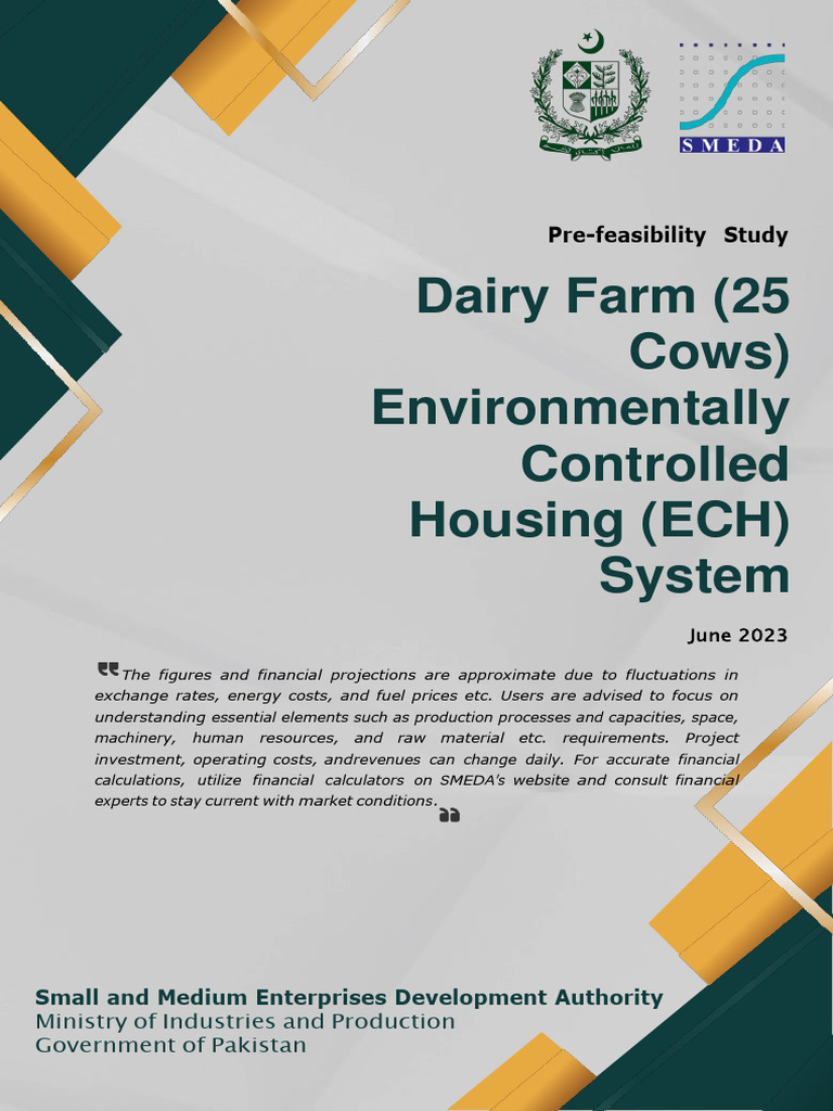 Pre-Feasibility Study: Dairy Farm ECH System | PDF | Dairy Cattle ...