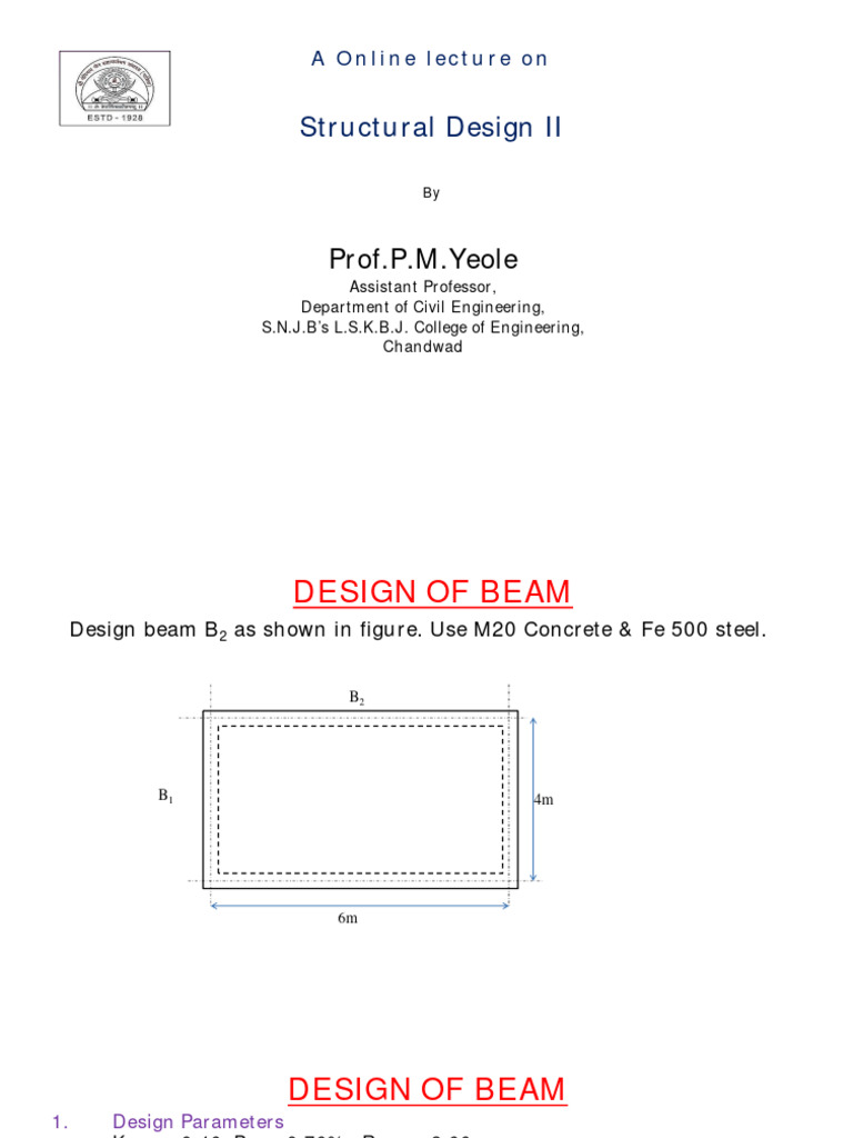 Design of Beam B2 in Structural Design II | PDF | Beam (Structure ...