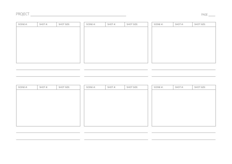 A4 Storyboard Template 6 Panel Landscape StudioBinder | PDF