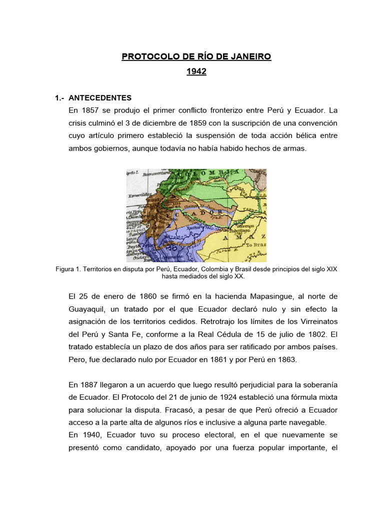 Protocolo de Río de Janeiro | PDF | Ecuador | América del Sur