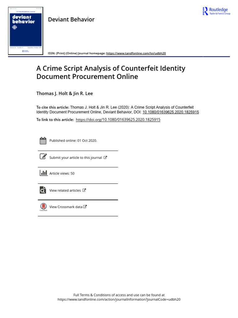 A Crime Script Analysis of Counterfeit Identity Document Procurement ...