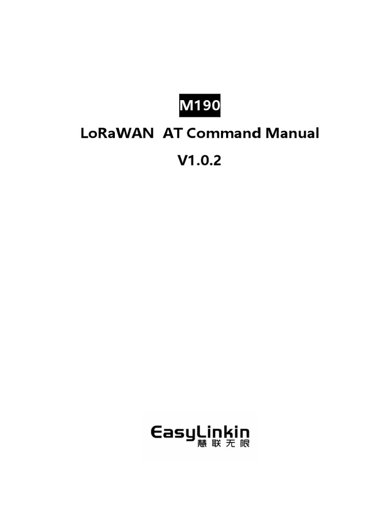 M190M195 LoRaWAN Module AT Command Manual-V1.0.2 | PDF | Parameter (Computer Programming) | Bit Rate