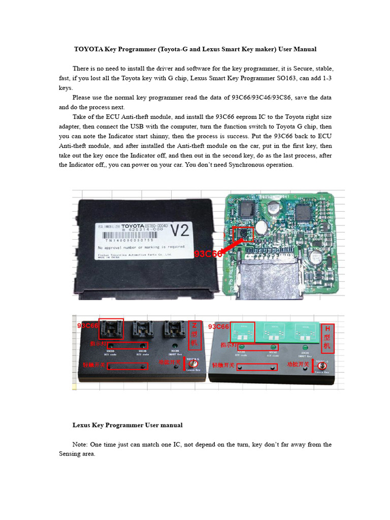 Toyota Lexus Key Programmer Manual | PDF