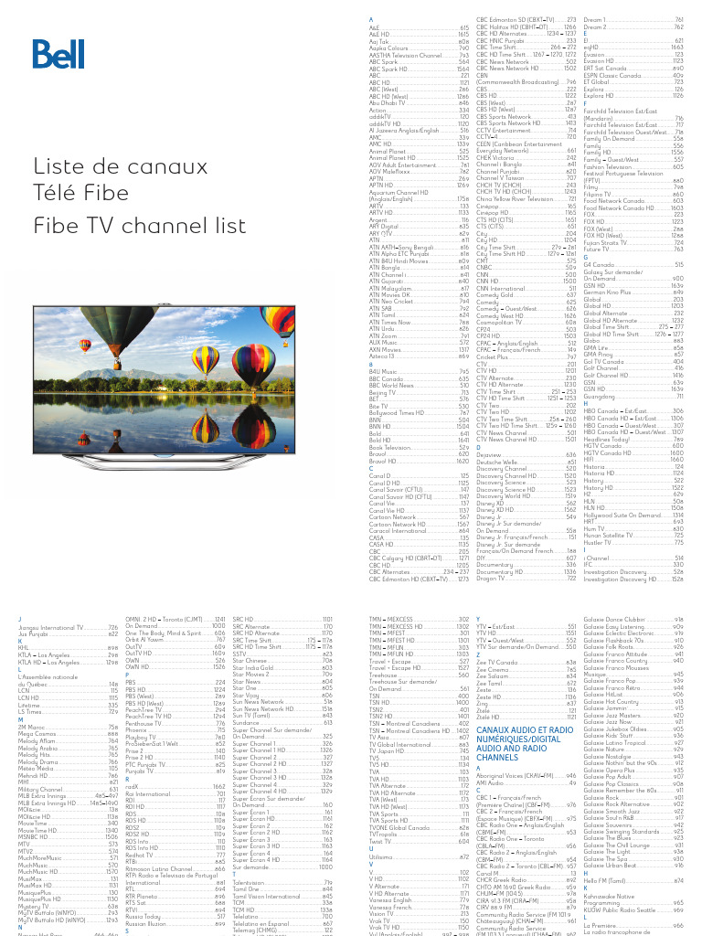 FibeChannelList QC | PDF | Cable Television | Television Network