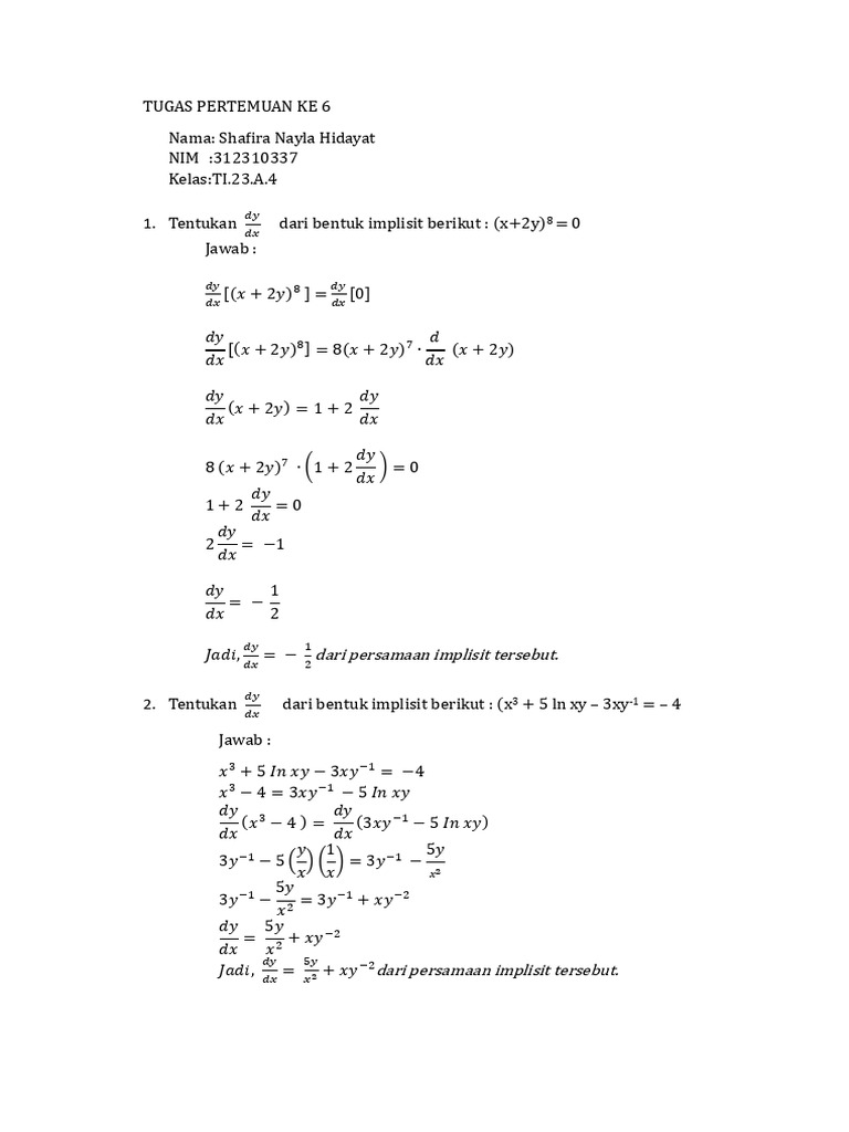 Tugas 6 Diferensial | PDF