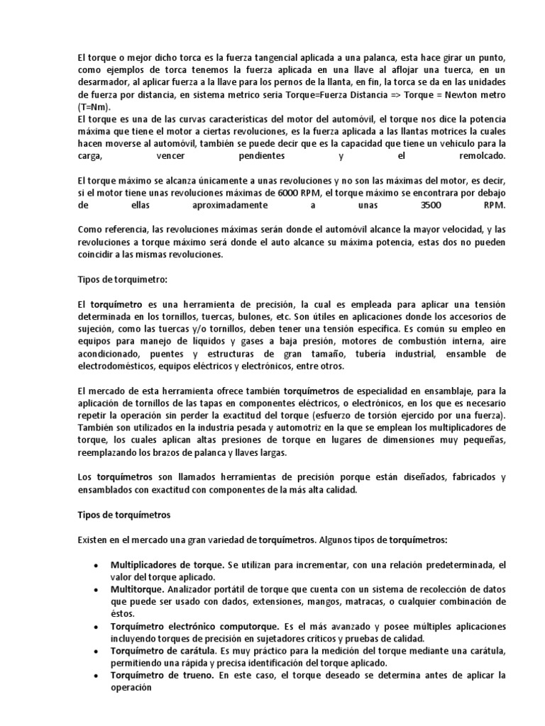Torque | PDF | Espectrometría de masas | Balanza