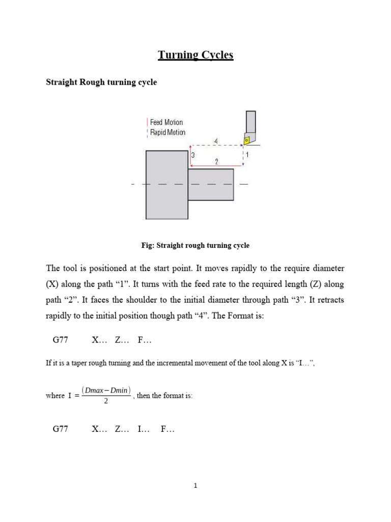 Turning Cycles | PDF | Equipment | Mechanical Engineering