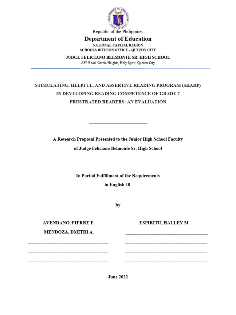 Evaluating SHARP for Grade 7 Readers | PDF | Reading Comprehension ...