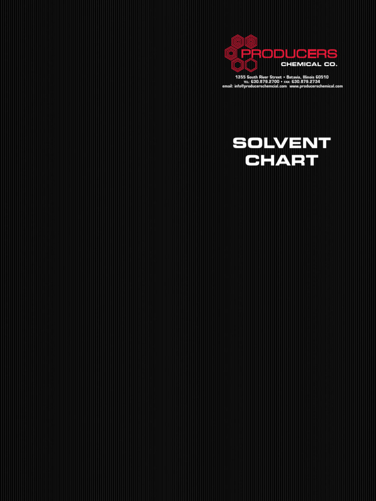 PC Solvent Chart | PDF | Molecules | Organic Compounds