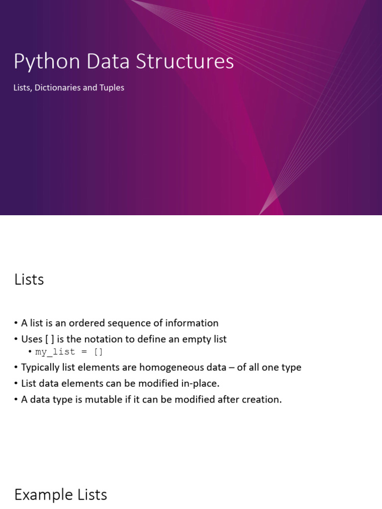 004 Python-Data-Structures-Lists | PDF | Programming Paradigms | Computing 004 Python-Data-Structures-Lists | PDF | Programming Paradigms | Computing