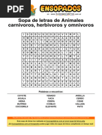 Sopa de Letras de Animales en Peligro de Extincion | PDF