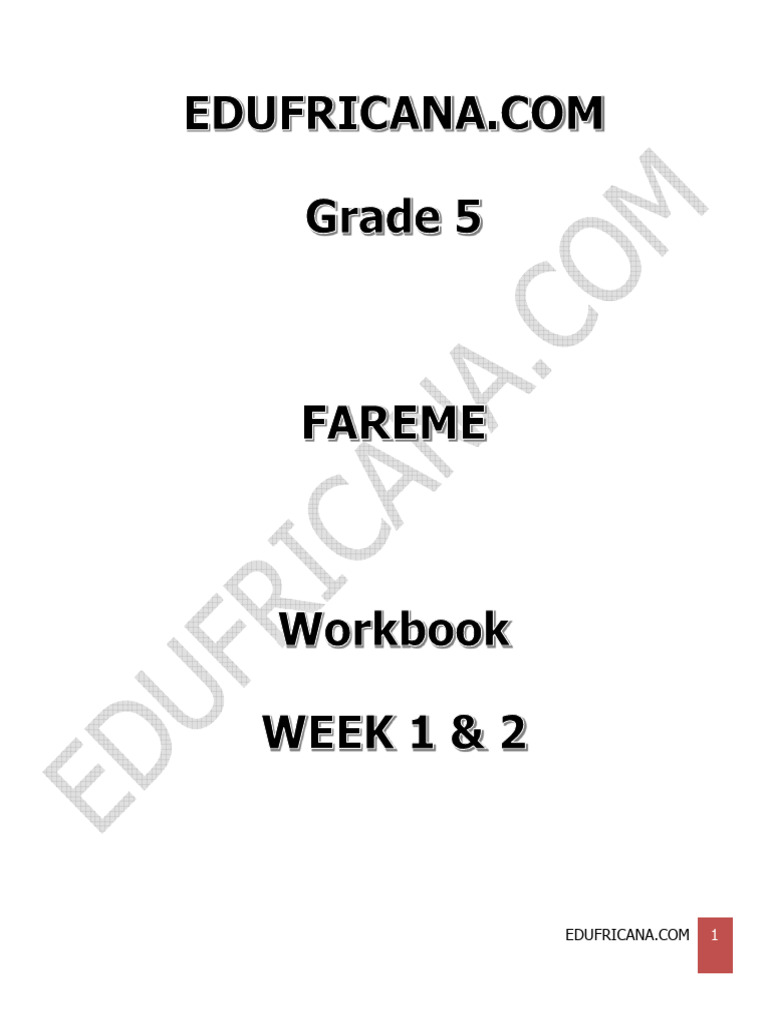 Primary School Grade 5 FAREME Week 2 | PDF