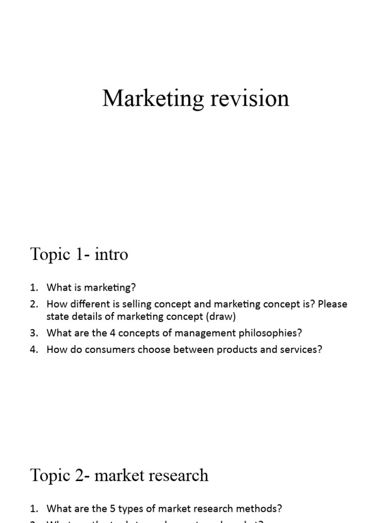 Marketing Revision | PDF | Pricing | Brand