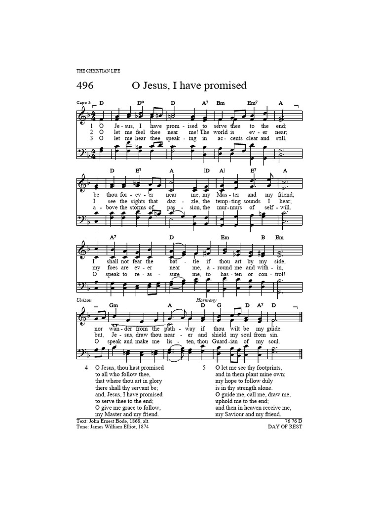 Hymn496 O Jesus, I Have Promised | PDF | Religious Belief And Doctrine