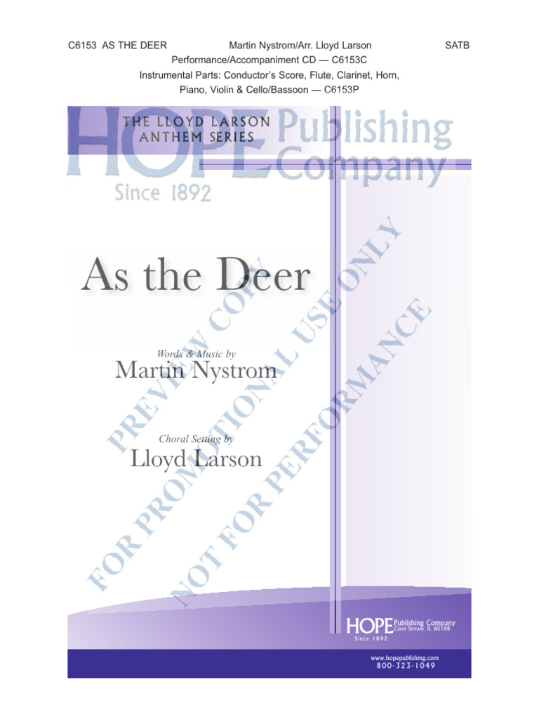As The Deer: Martin Nystrom Lloyd Larson | PDF
