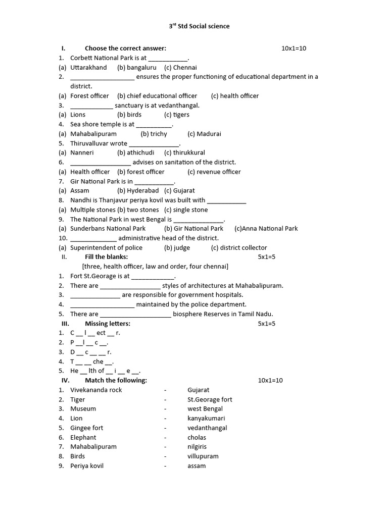 3rd STD Social Science | PDF
