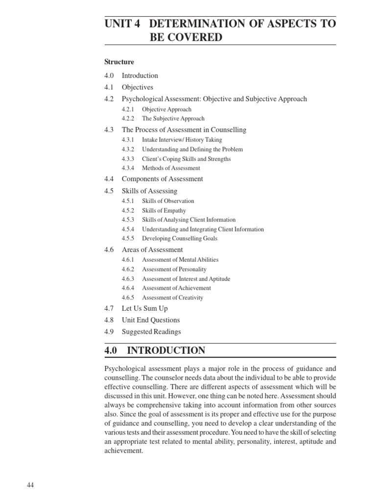 Psychological Assessment in Counseling | PDF | Educational Assessment ...