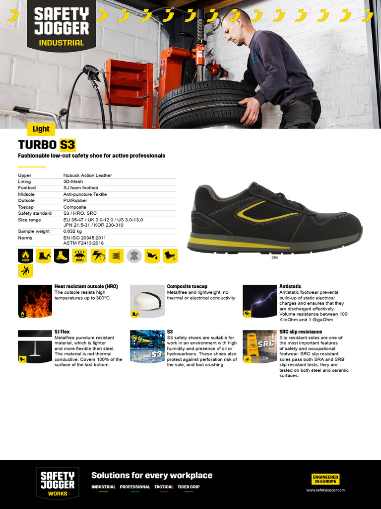 Product Sheet TURBO S3 | PDF | Shoe | Building Engineering