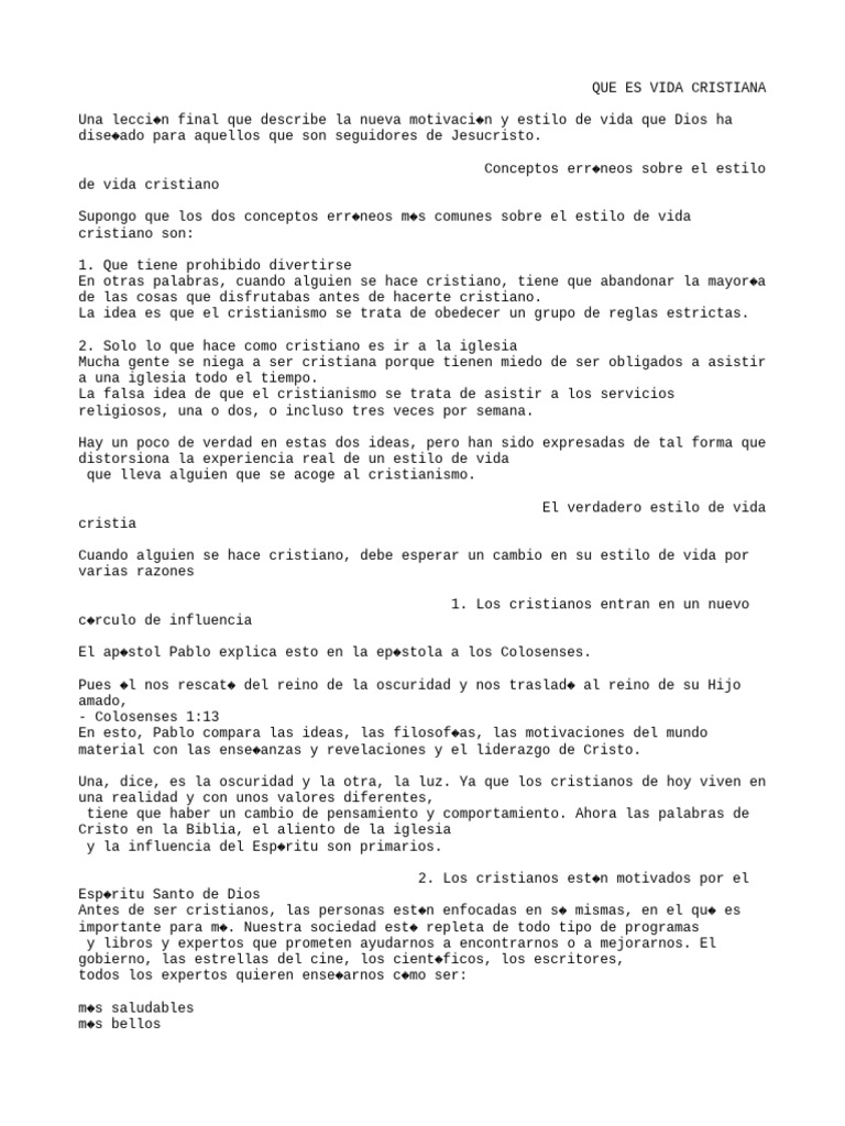 VIDA CRISTIANA | PDF | Cristo (título) | Jesús
