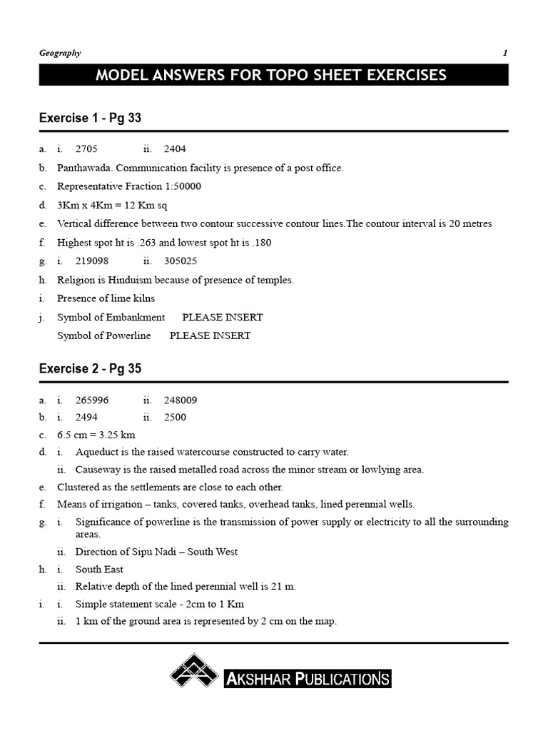 Model Answers - Topo Sheet | PDF | River | Stream