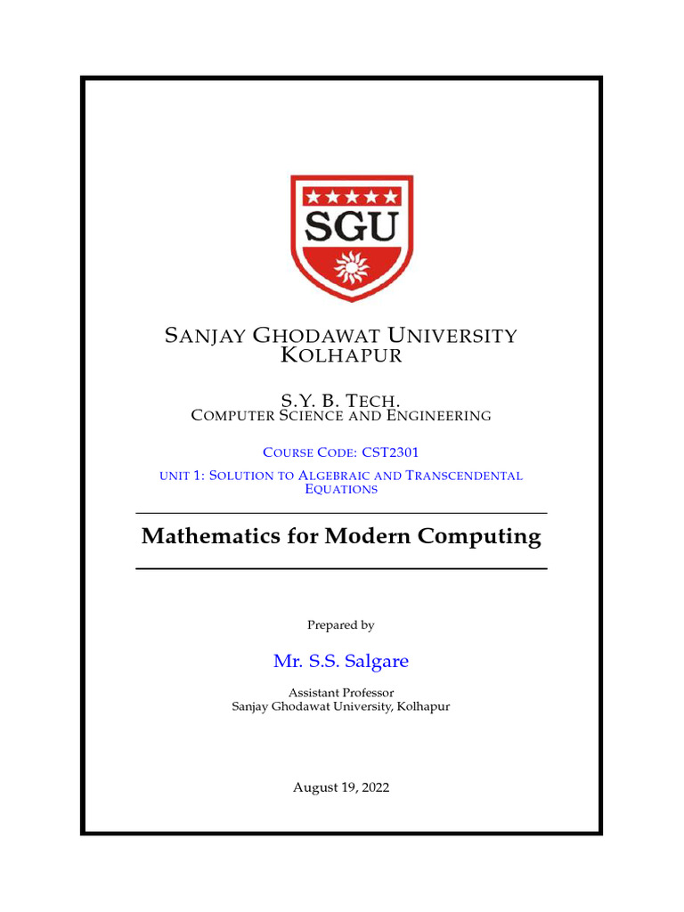Unit1 - NM Solution To Equation | PDF | Equations | Polynomial