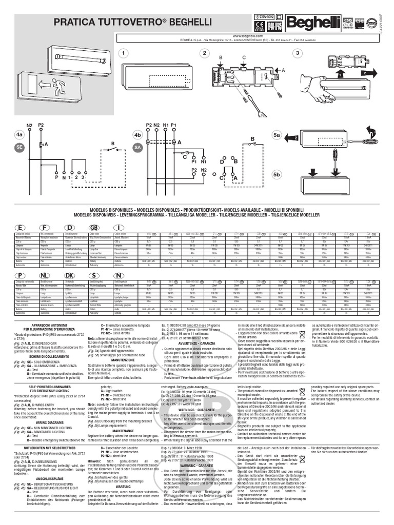 I D GB: Pratica Tuttovetro Beghelli | PDF