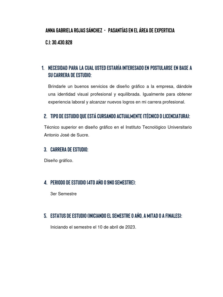 Anna Rojas Respuestas A Consultas Del Estatus Academico | PDF