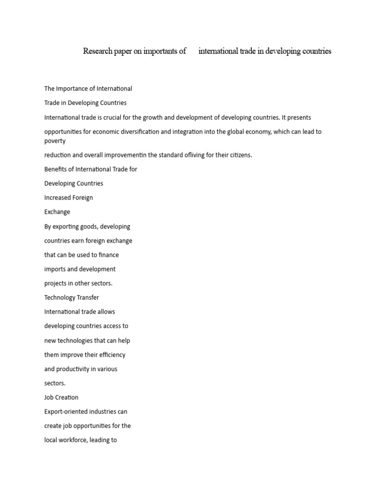 Economics Research Paper | PDF | Developing Country | Business