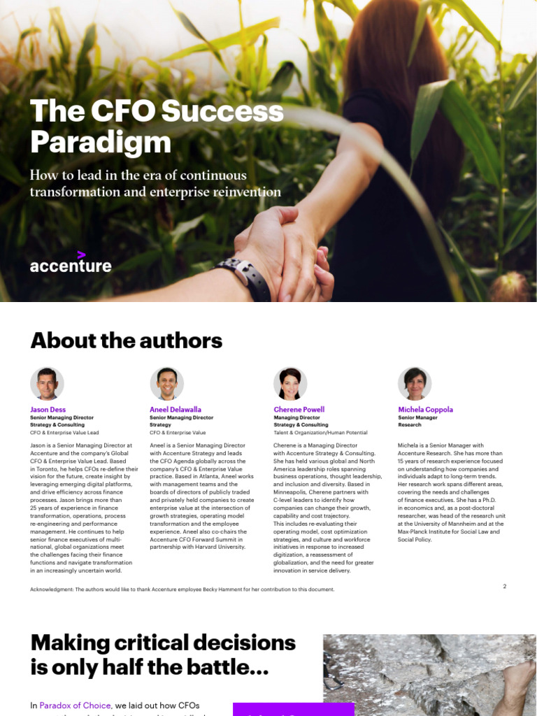 Accenture CFO Success Paradigm Final | PDF | Chief Financial Officer | Business