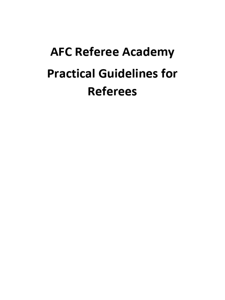 Practical Guidelines For Referees 2022 | PDF | Sports | Sports Rules ...