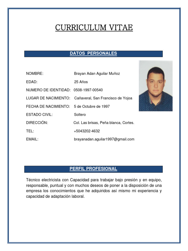 Curriculum Brayan Aguilar 20 06 2023-2 | PDF | Ingenieria Eléctrica | Ciencias fisicas
