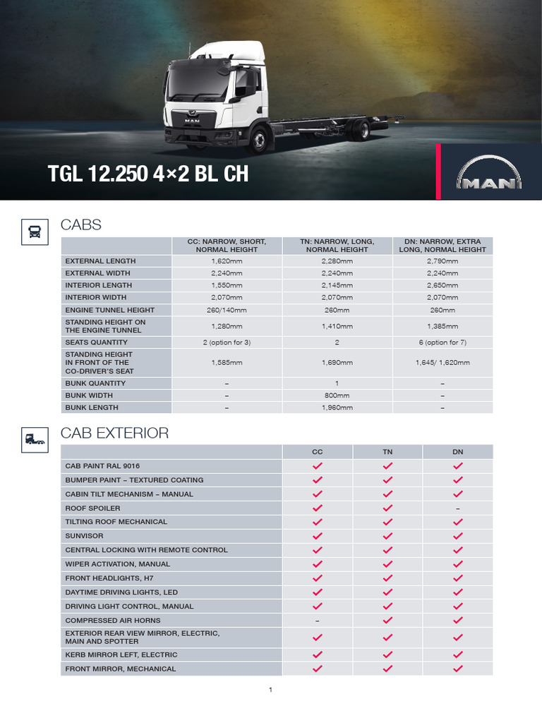 TGL 12.250 4X2 BL CH | PDF | Truck | Wheeled Vehicles