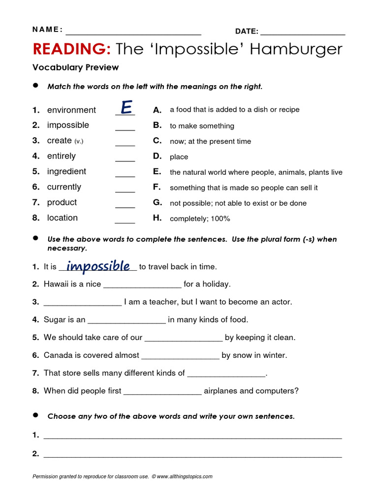 Reading Impossible Hamburger | PDF | Hamburgers | Food And Drink