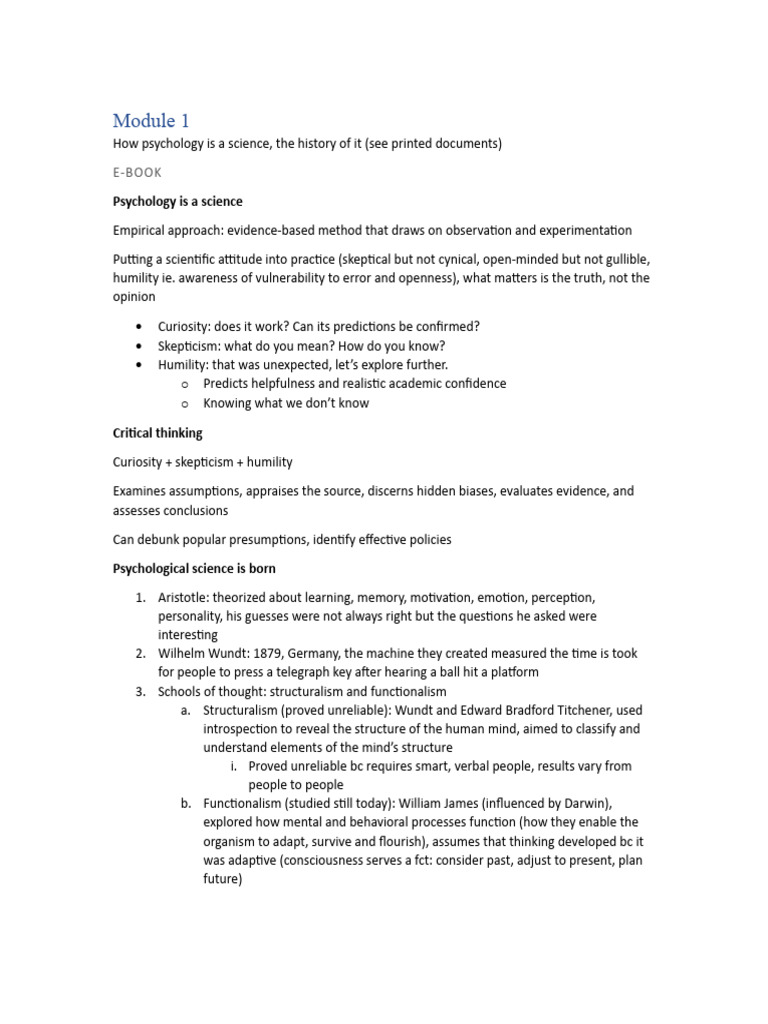 Module 1 and 2 | PDF | Psychology | Experiment