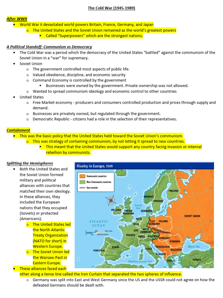 The Cold War Notes | PDF | Vietnam War | Soviet Union