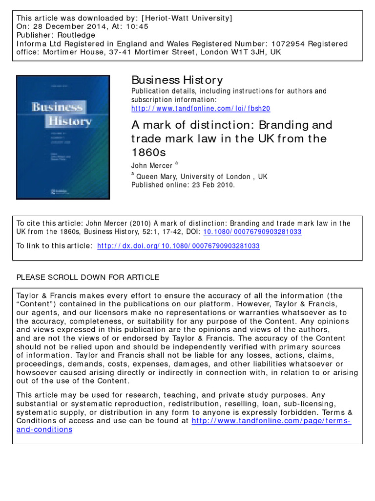 Branding and Trademark Law in the UK | PDF | Trademark | Brand