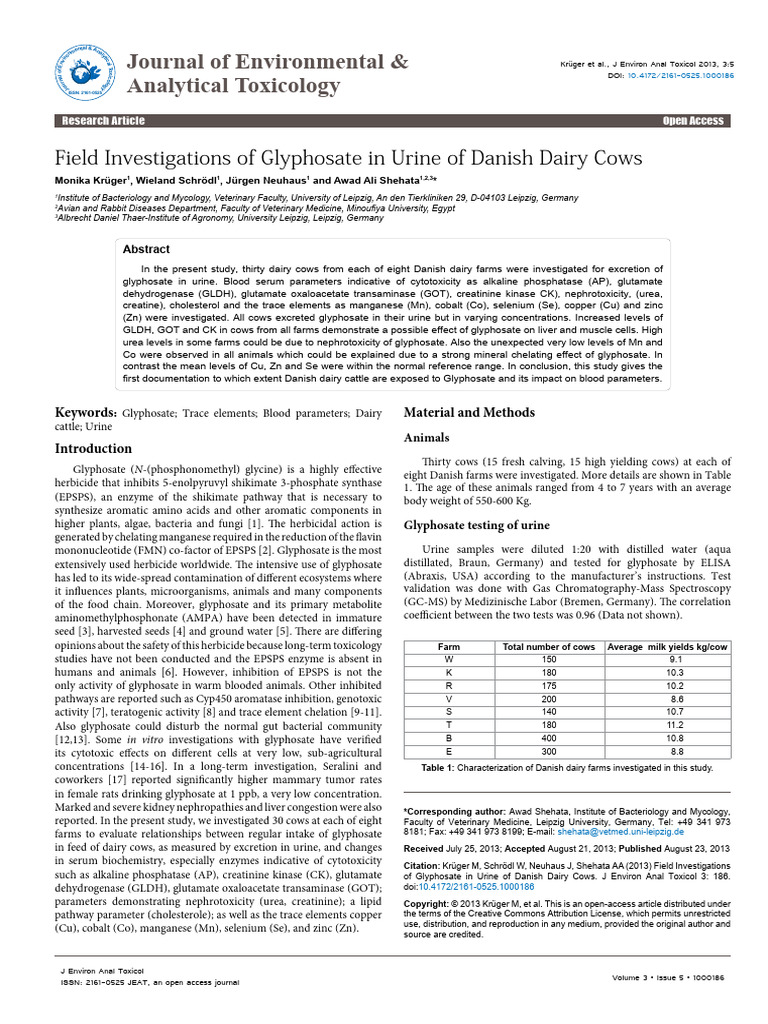 Field-Investigations-Of-Glyphosate-In-Urine-Of-Danish-Dairy-Cows-Kruger ...