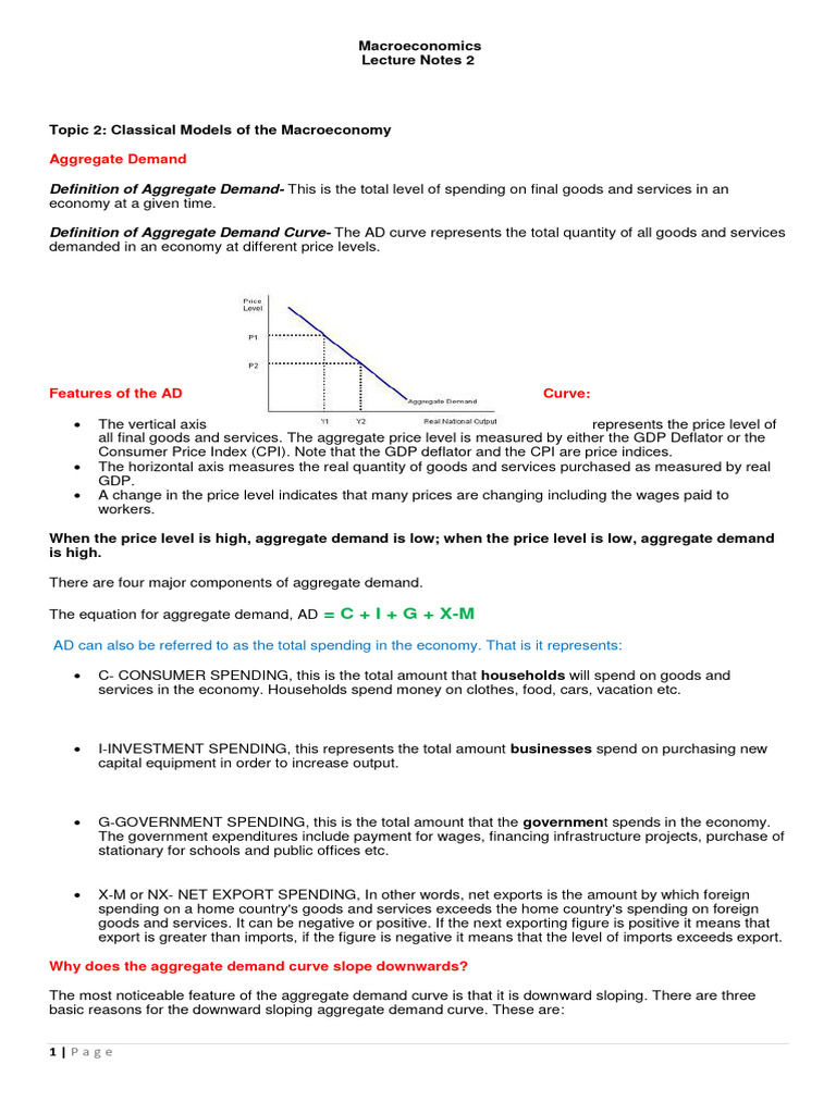 Lecture Notes #2 - The Classical Model of The Macroeconomy | PDF | Long ...