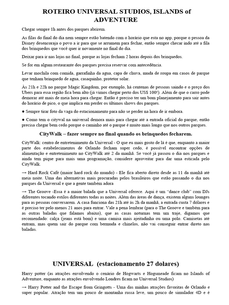 Roteiro Universal - DISNEY | PDF | Arte