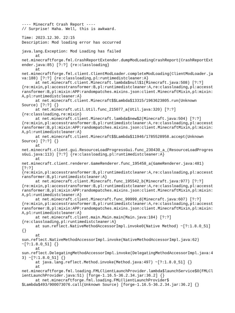 Crash 2023 12 30 - 22.15.08 FML | Download Free PDF | Java Virtual Machine | Java (Programming ...