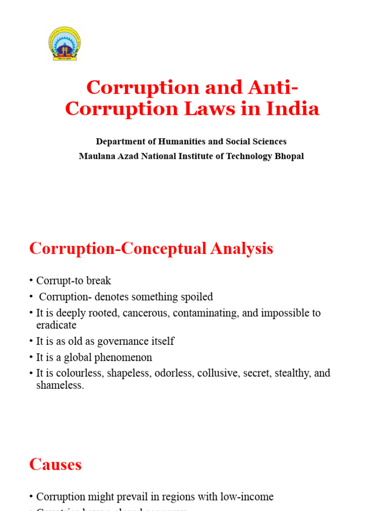 Corruption and Anti Corruption Laws in India | PDF | Money Laundering | Justice