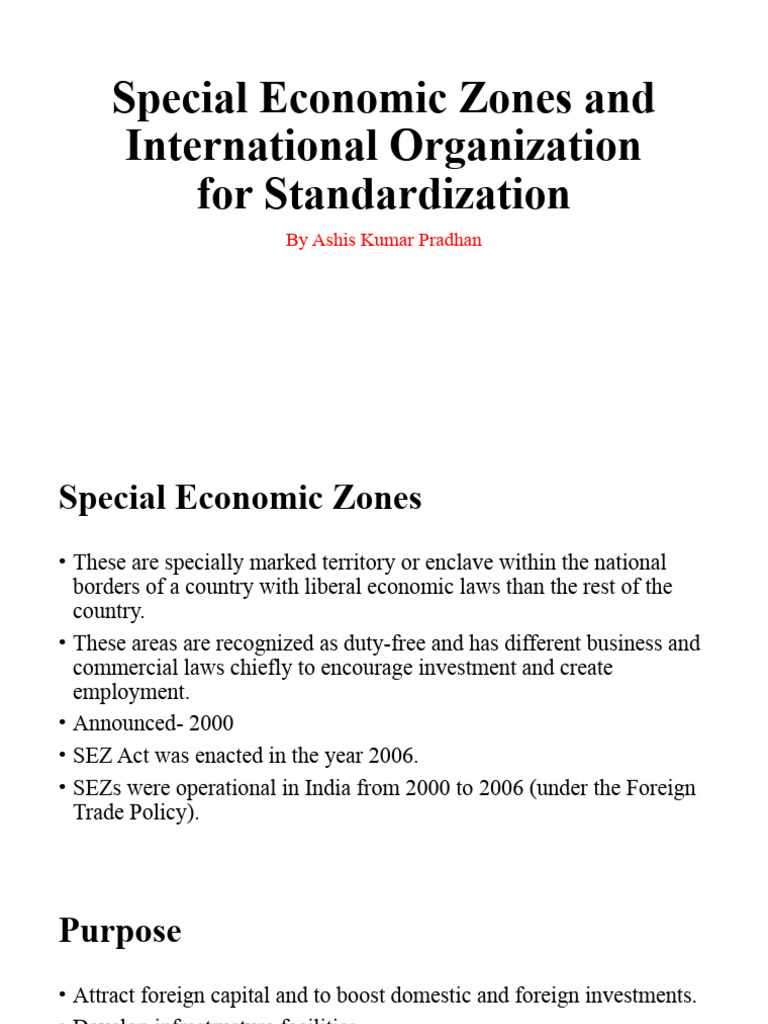 Special Economic Zones and ISO | PDF | International Organization For ...